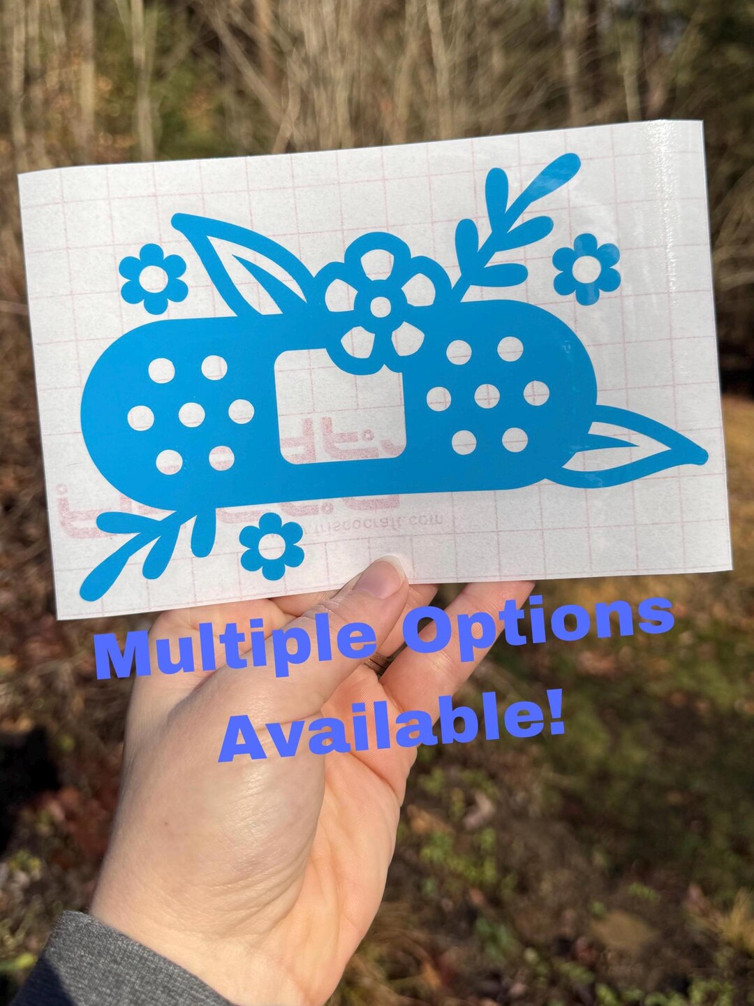 Floral Bandaid Car Decal: Waterproof Vinyl Boo Boo Sticker - Etsy