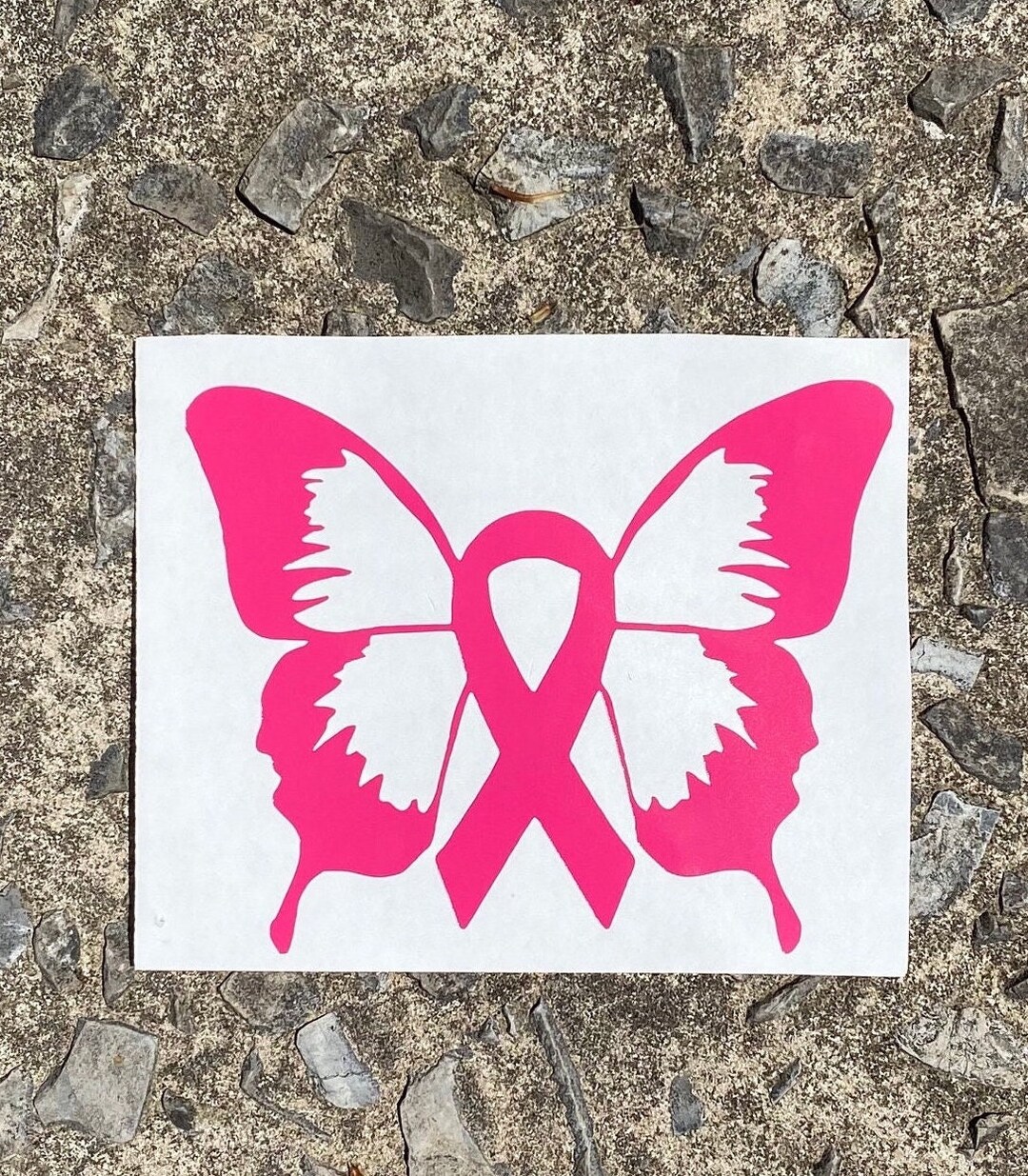 Awareness Ribbon Permanent Decal, Breast Cancer Awareness Decal ...