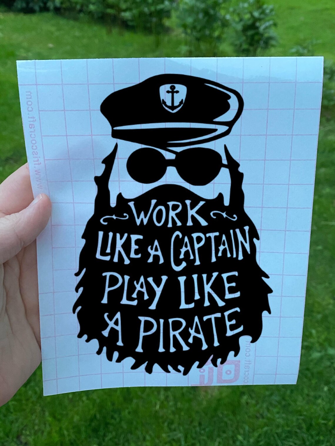 Work Like a Captain Play Like A Pirate Decal, Pirate Decal - Etsy