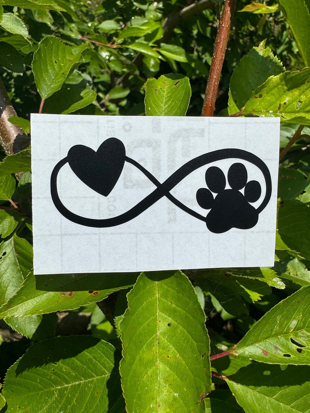Paw Print Heart Infinity Decal, Paw Decal, Pet Lover Decal, Paw Print ...