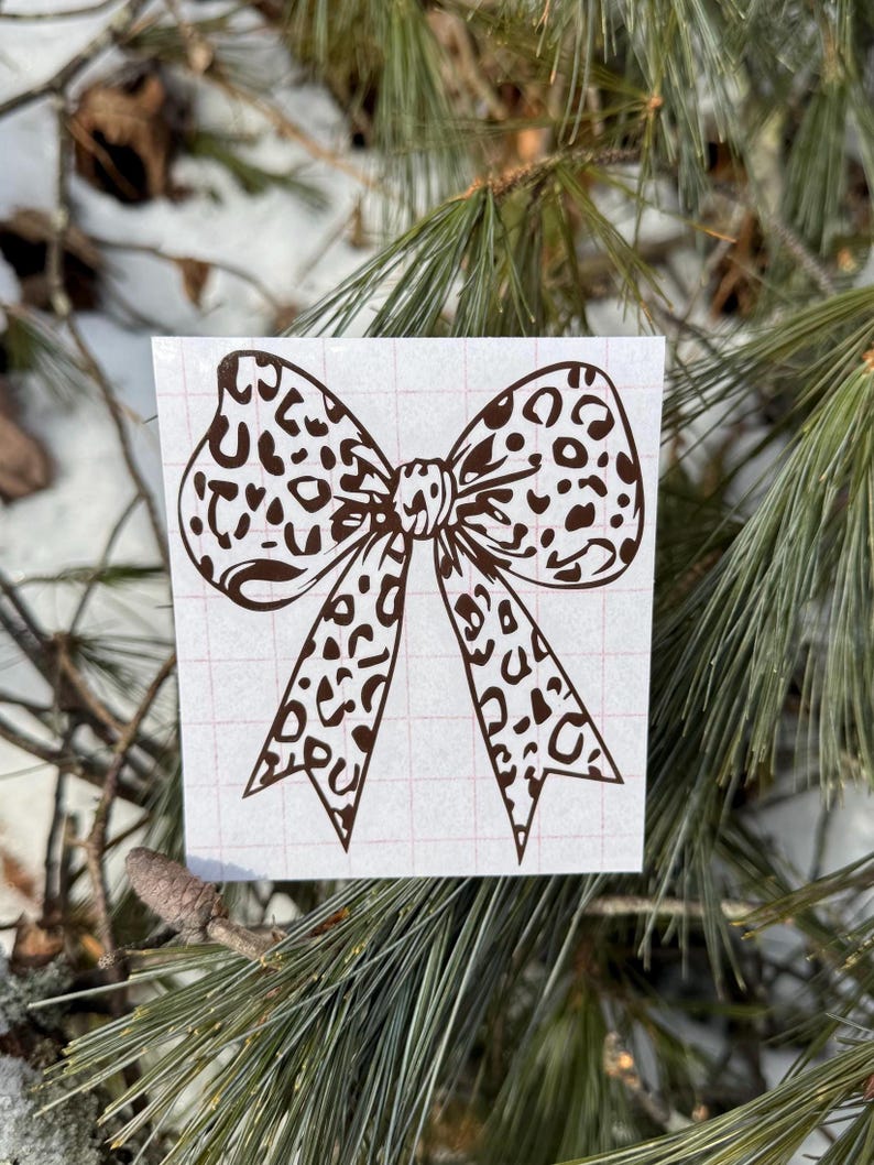 Coquette Bow Decal, Bow Decal, Cheetah Bow Decal, Girly Decal, Ribbon ...