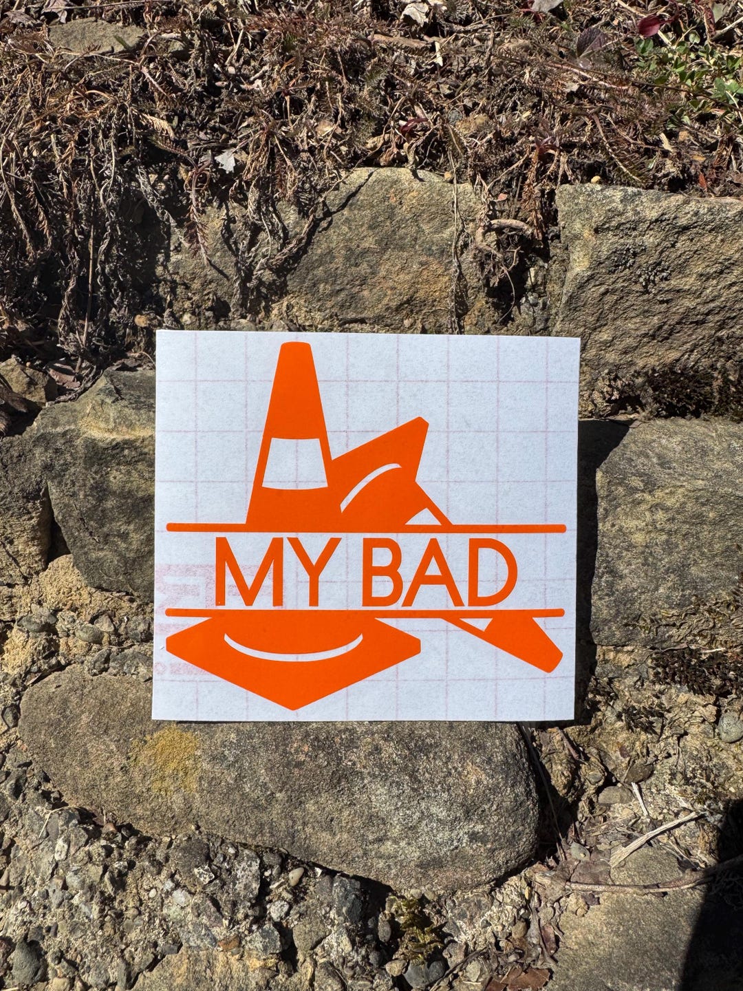 Traffic Cone Decal, My Bad Decal - Etsy