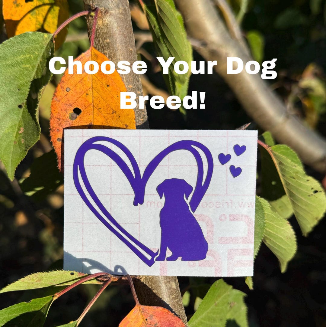 Dog Lover Decal, Dog Heart Decal, Your Dog Decal, Dog Decal, Golden ...
