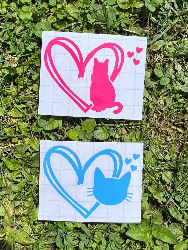 Cat Lover Decal, Cat Heart Decal, Cat Mom Decal, Cat Dad Decal, Cat ...