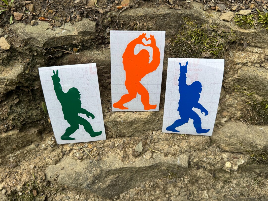 Sasquatch Decal, Rock on Sasquatch, Peace Out Sasquatch, Heart Hands ...