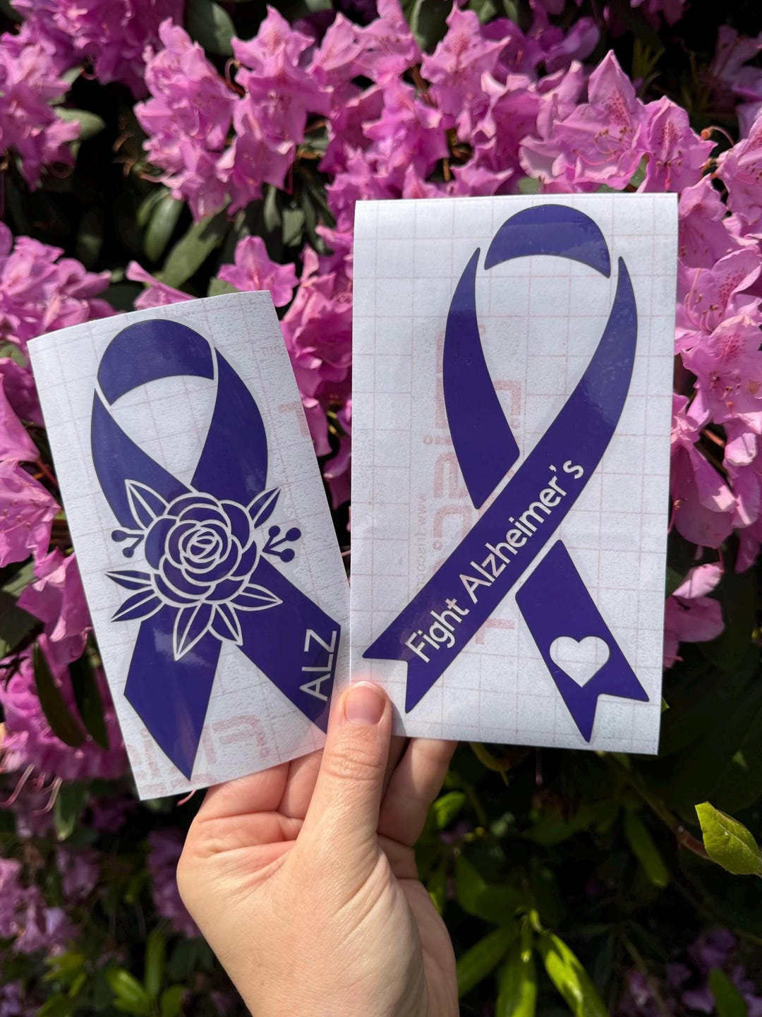 Alzheimer’s Awareness Ribbon Decal, Alzheimer's Awareness Decal, ALZ ...