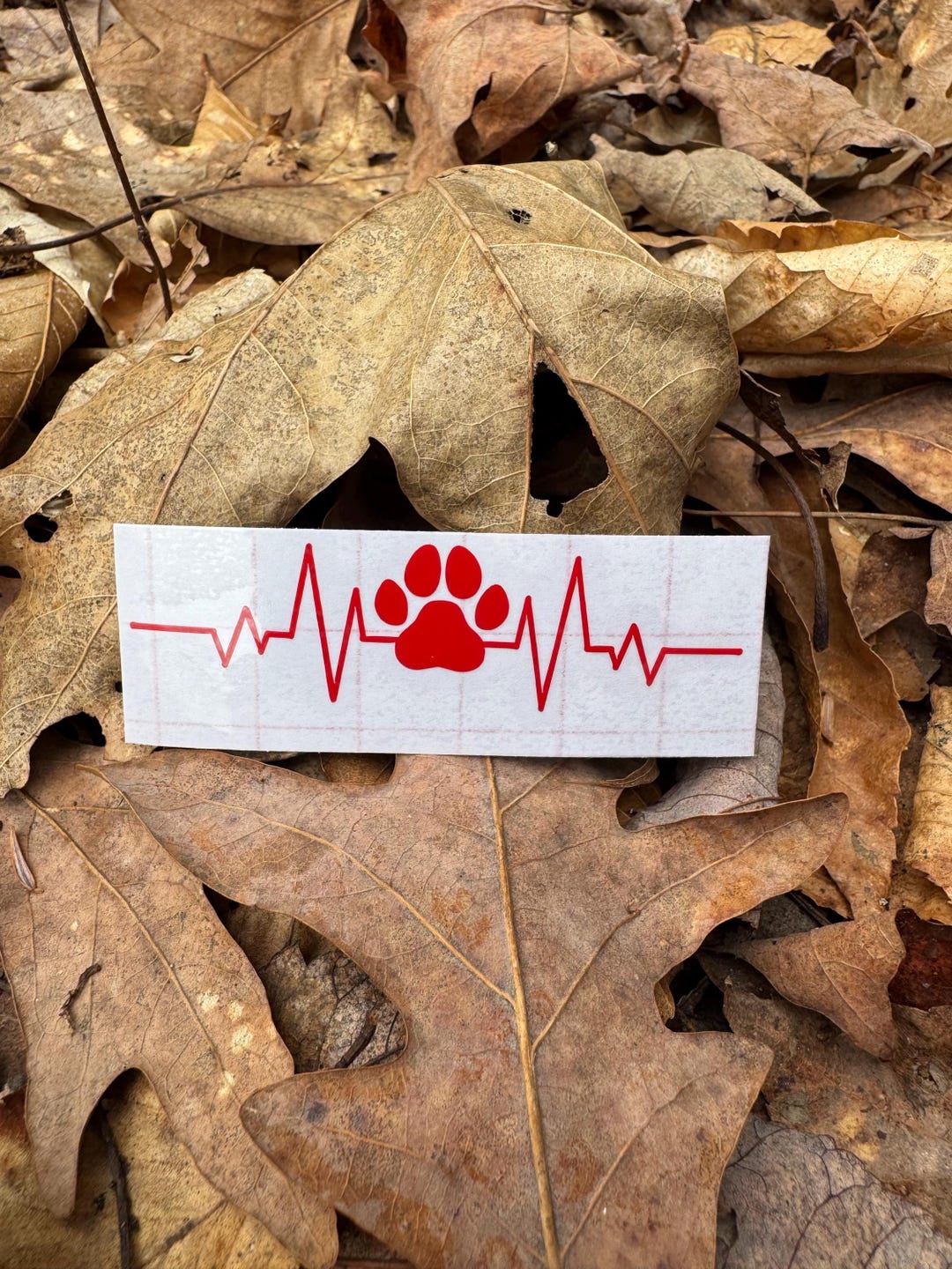 Paw Heartbeat Decal, Paw Print Heartbeat Decal, Pet Lover Decal, Paw ...