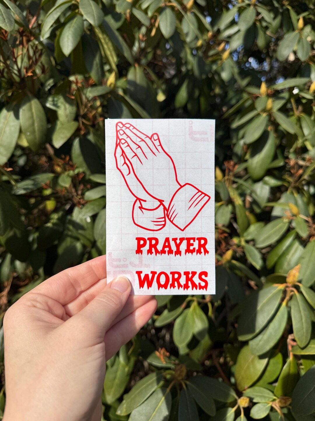 Prayer Works Decal, Prayer Hands Decal, Religious Decal, Christian ...