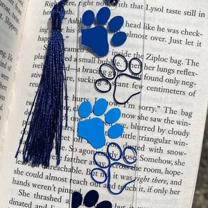 Paw Print Acrylic Bookmark With Tassel, Paw Print Bookmark, Book Lover ...