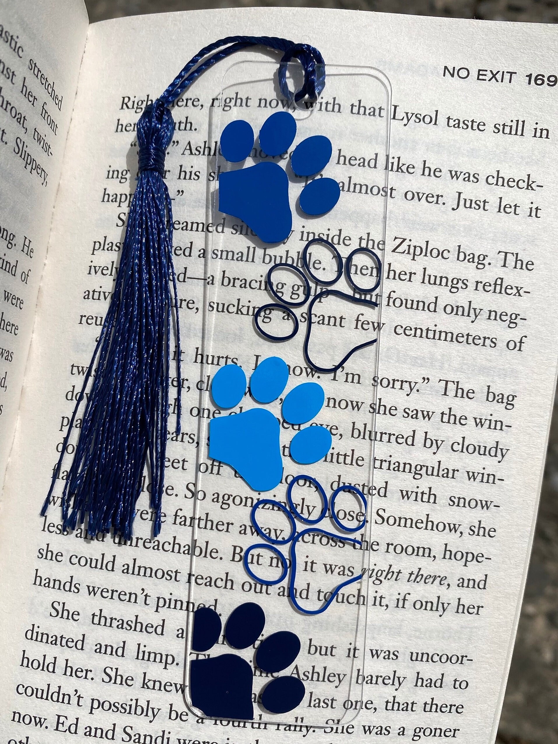 Paw Print Acrylic Bookmark With Tassel, Paw Print Bookmark, Book Lover ...