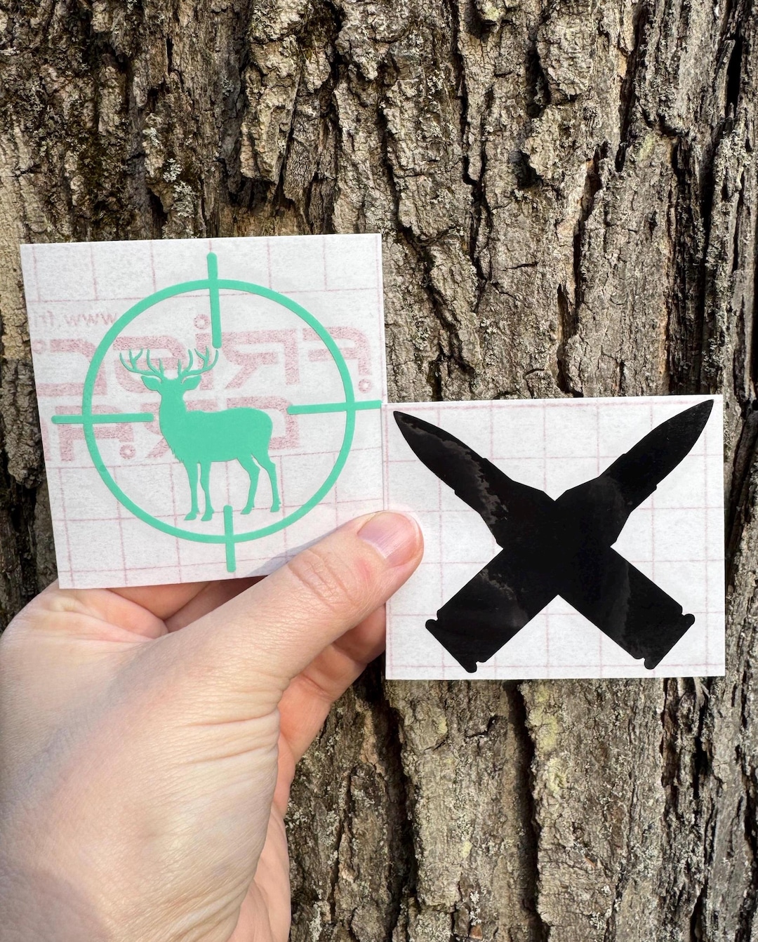 Deer Hunting Decal, Buck in Crosshairs Decal, Ammunition Decal, Crossed ...