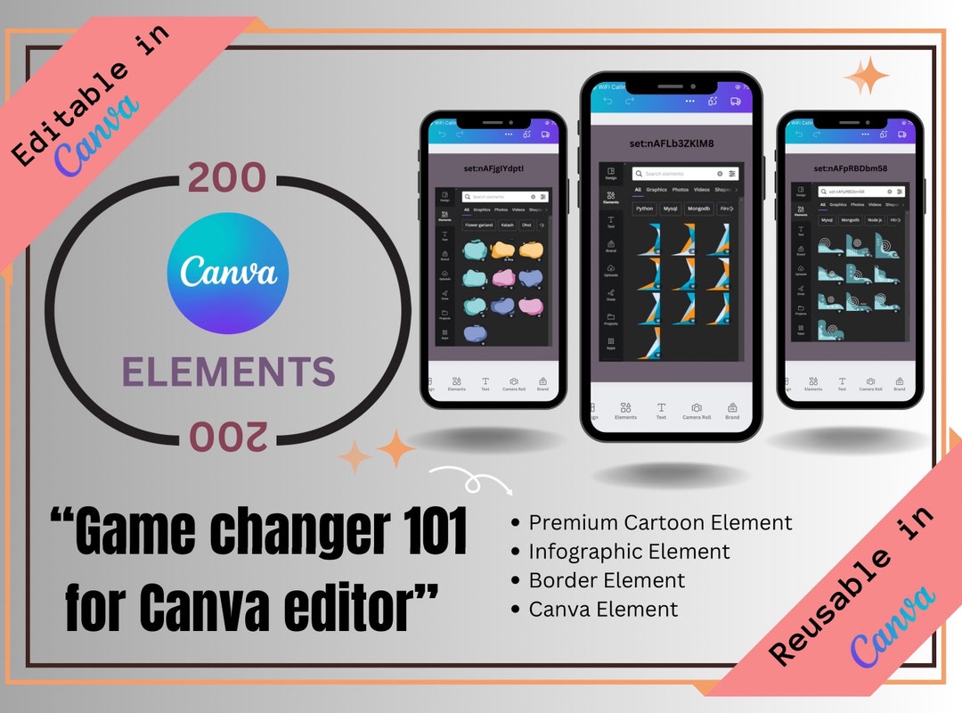 200 Canva Element,canva Editor,canva Cheat Code,canva Secret,trendy ...