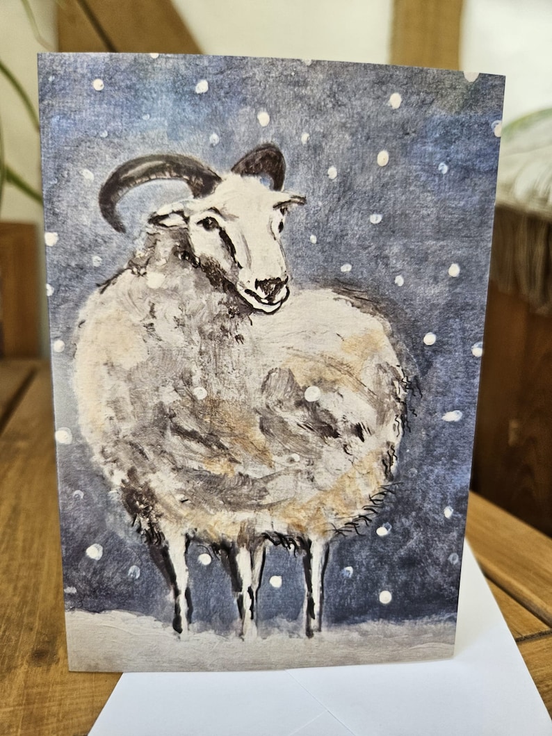Sheep Card Design Original Christmas Card - Etsy