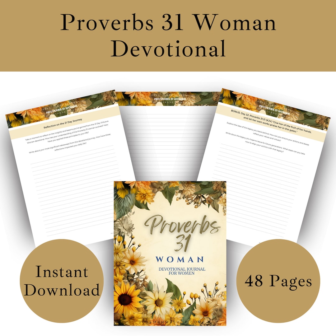 Bible Study Printable Proverbs 31 Journal for Women Devotional Instant ...