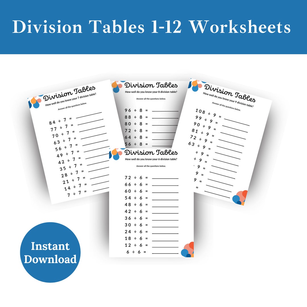Math Worksheet Printable 1st 2nd Grade Division Worksheet Homeschool ...