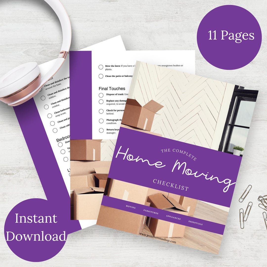 Home Moving Checklist: Printable Declutter, Cleaning & Essentials ...