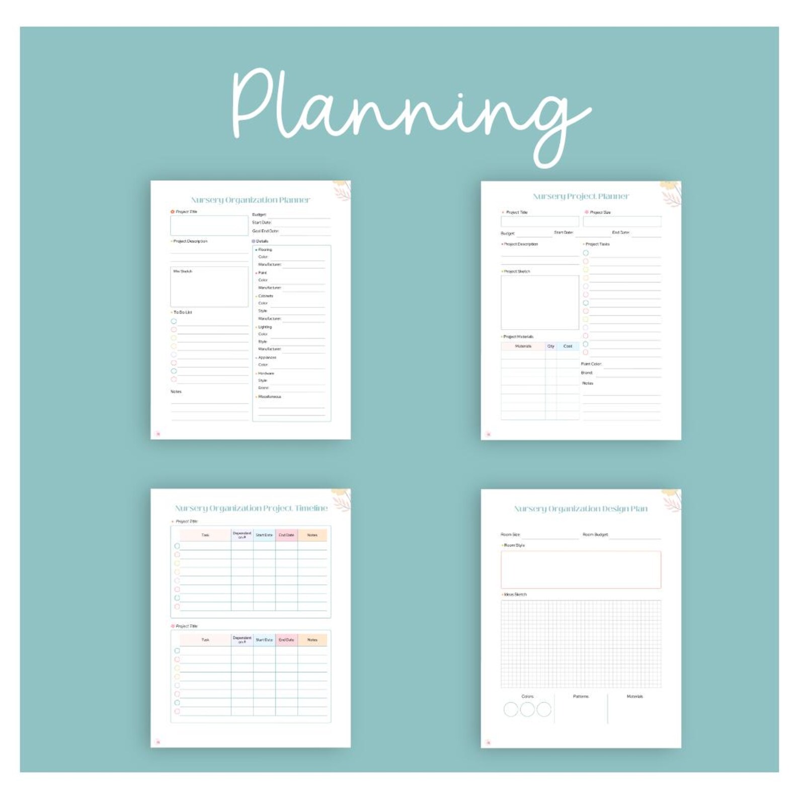 Edit in Canva Highland Cow Nursery Organization Nesting Planner ...