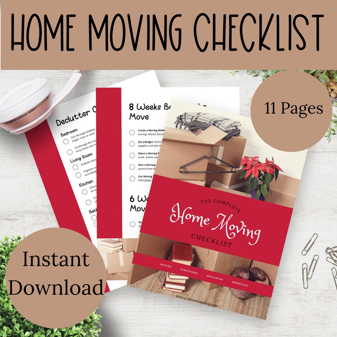 Printable House Move Checklist Home Moving Cleaning Checklist Printable ...