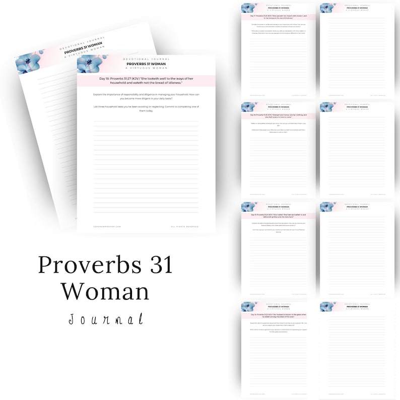 Printable Proverbs 31 Women Bible Study Journal Devotional Instant ...