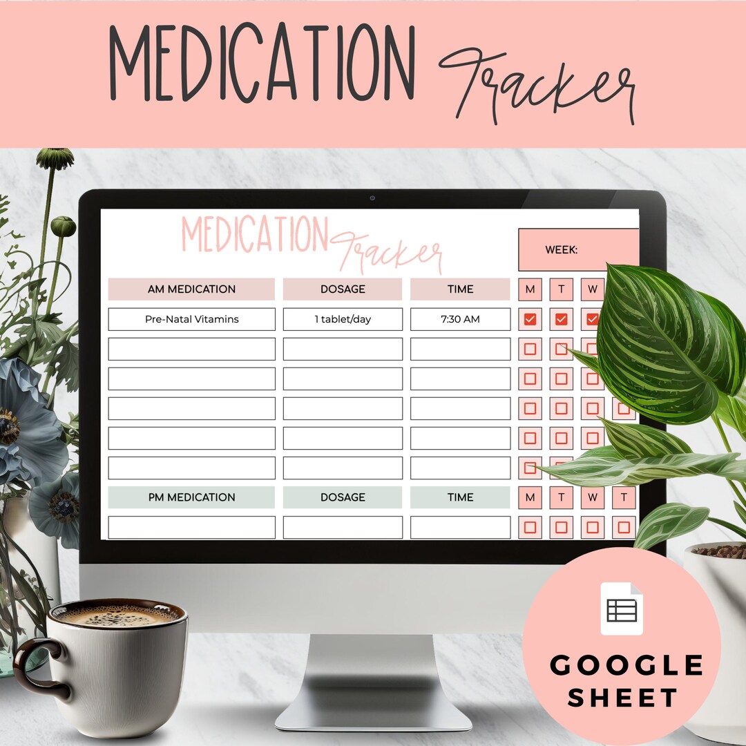 Medication Tracker Spreadsheet Daily Medication Sheet Pill Tracker Time ...
