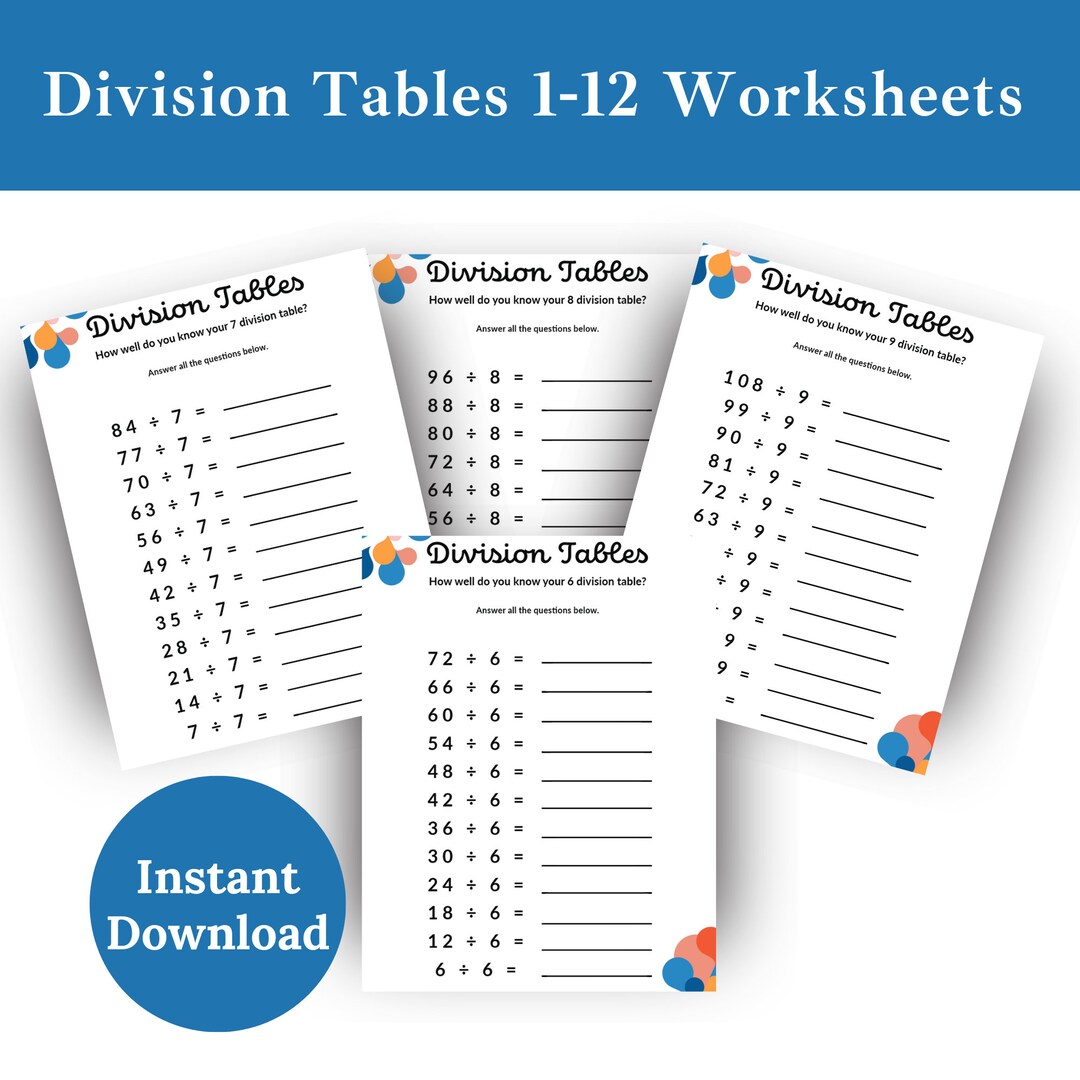 Math Worksheets 1st 2nd Grade Printable Division Worksheets Homeschool ...