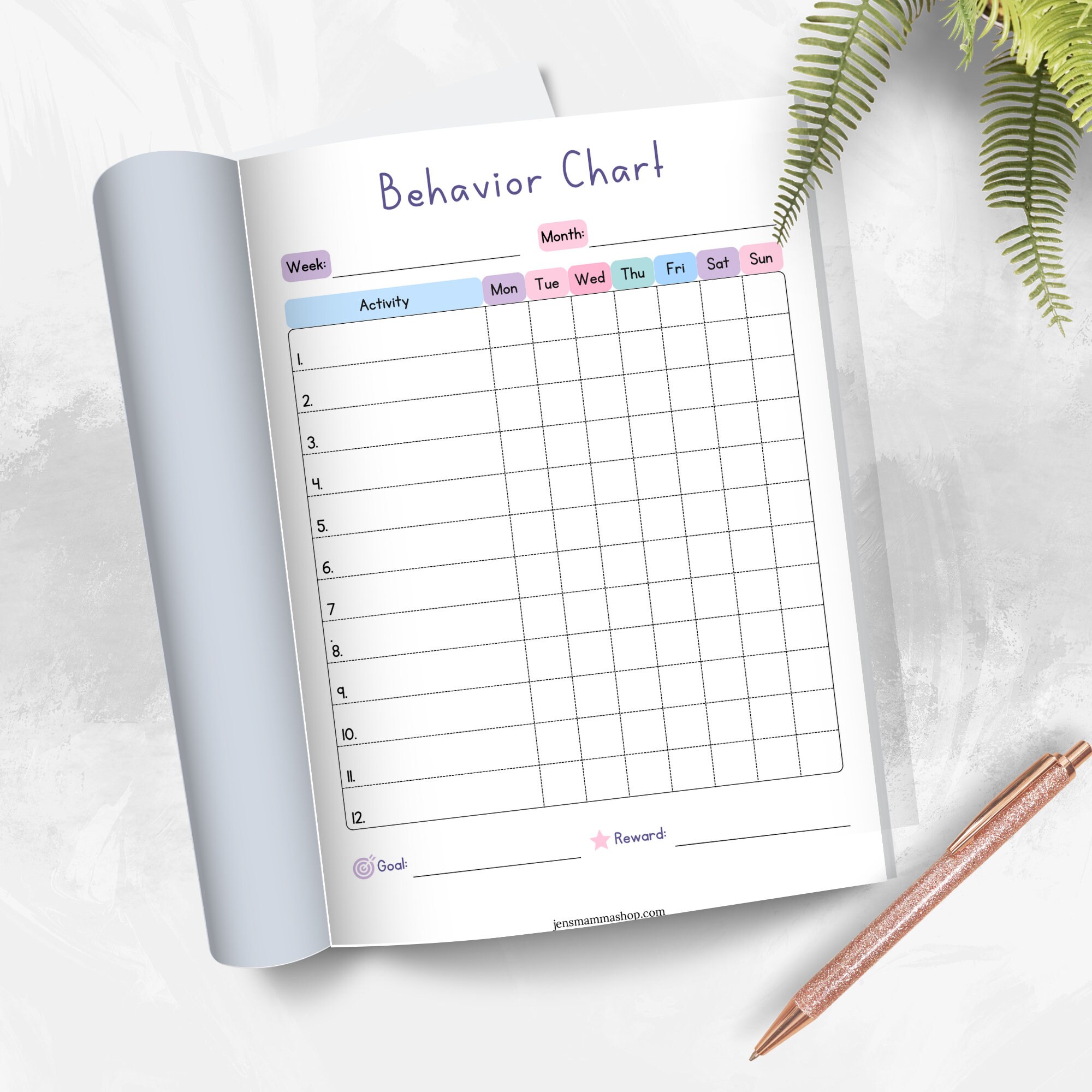 Printable ADHD Student Planner for Kids Weekly Routine School Homework ...