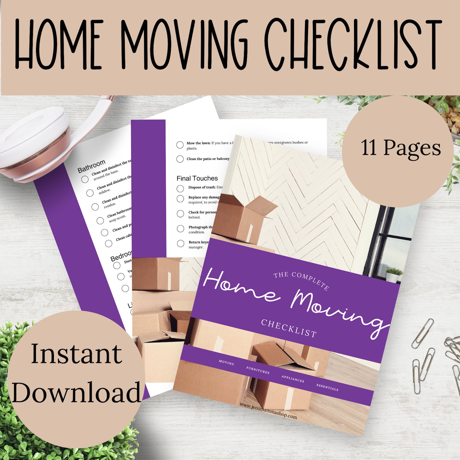 Printable House Move Checklist Home Moving Cleaning Checklist Printable ...