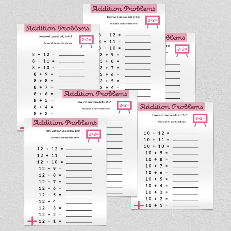 Math Worksheets 1st 2nd Grade Addition Printable Worksheets Homeschool ...