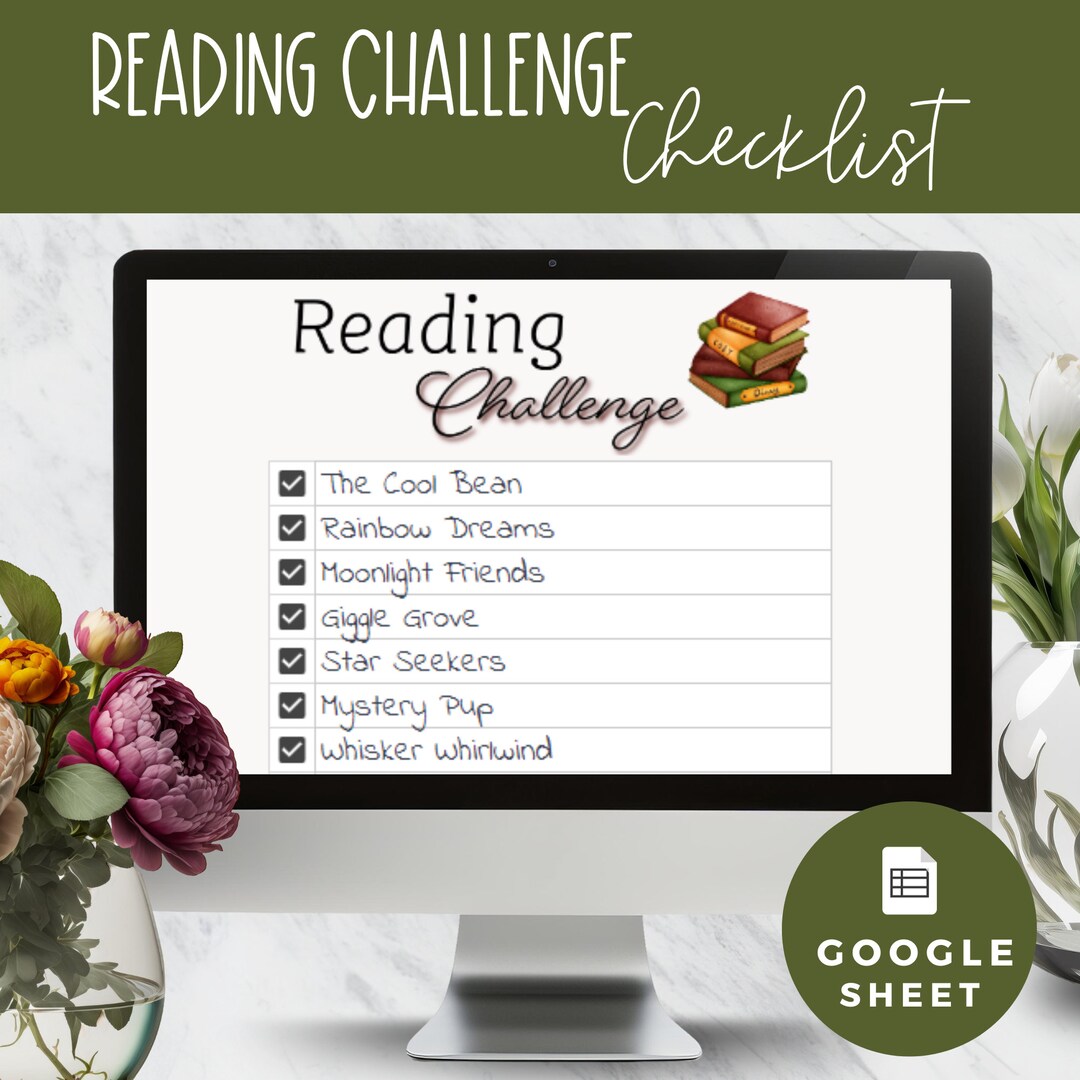 Digital Reading Challenge Checklist Spreadsheet Book Lovers Book List ...
