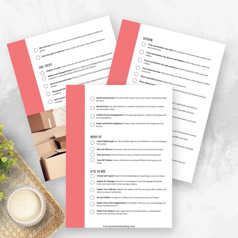 Printable House Move Checklist Home Moving Cleaning Checklist Printable ...