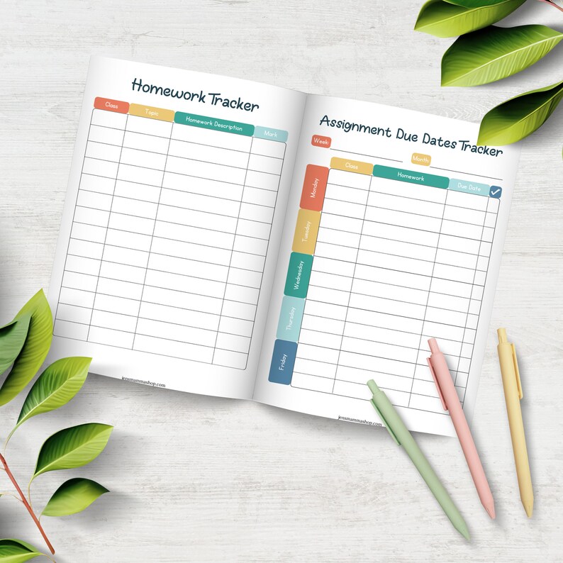 Printable ADHD Student Planner for Kids Weekly Routine School Homework ...