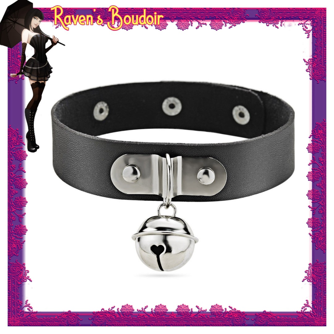 Mall Goth Vegan Leather Bell Choker - Etsy