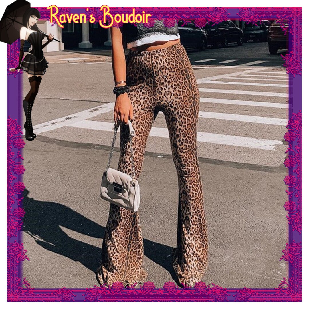 Leopard Boot Cut High Waisted Flares - Etsy