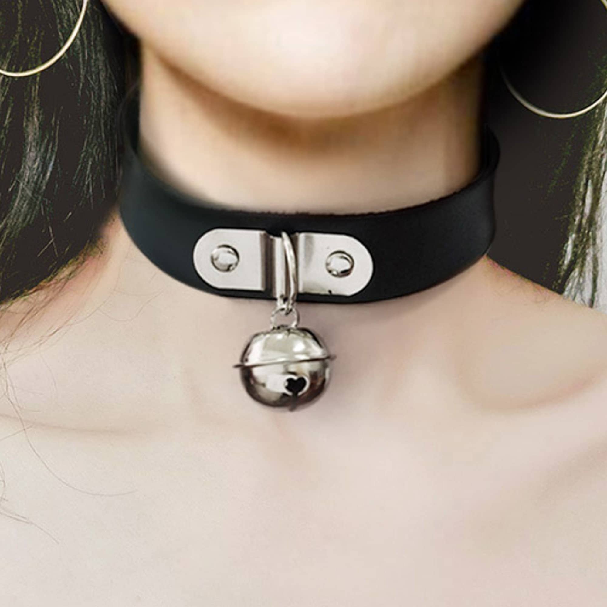 Mall Goth Vegan Leather Bell Choker - Etsy