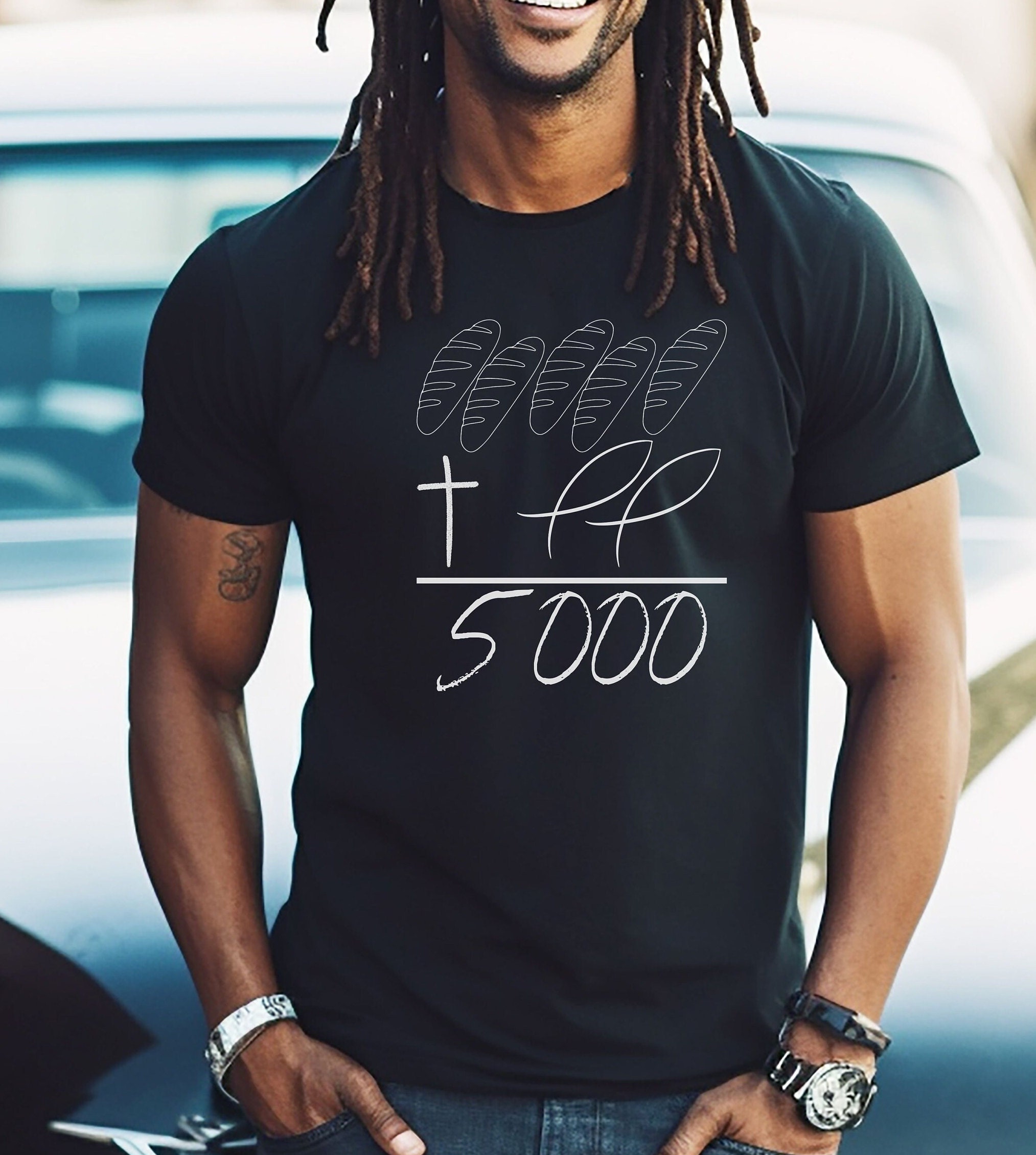 Five Loaves Plus Two Fish Equals 5000 Unisex Jersey Short Sleeve Tee ...