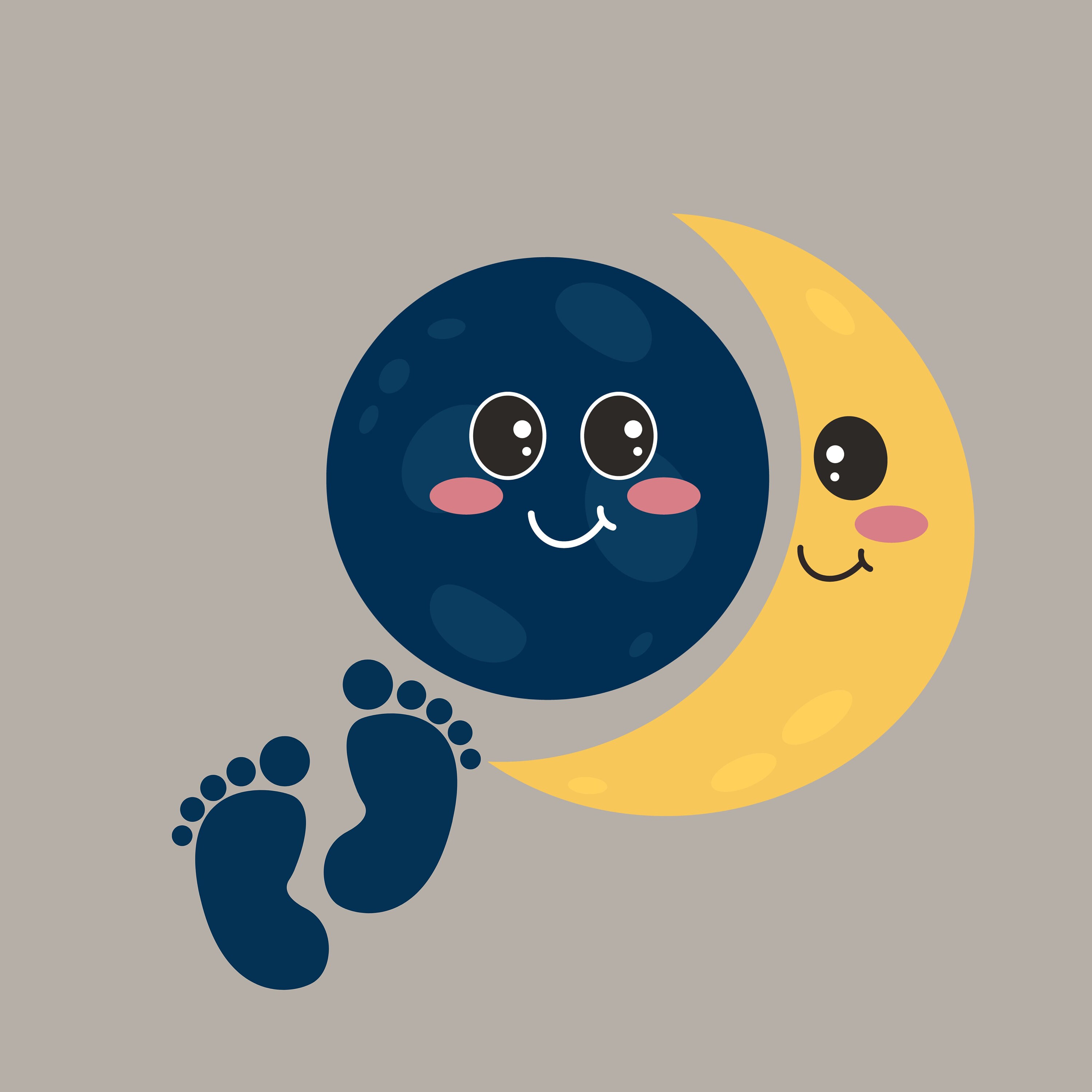 Sun Moon Baby Feet SVG File Celestial Baby Shower Astrology Lover Total ...