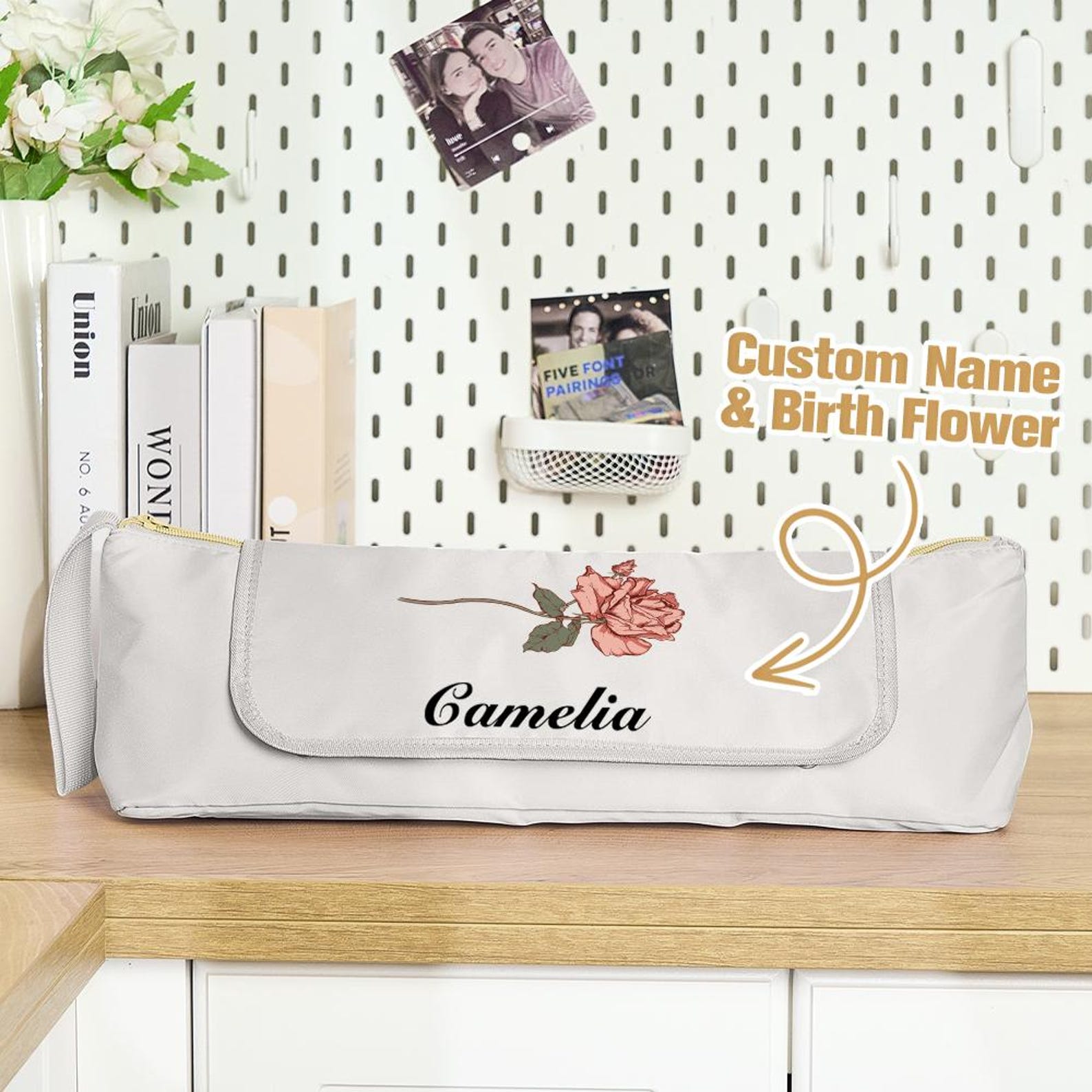 Personalized Birth Flower Heating Rod Storage Bag Waterproof ...