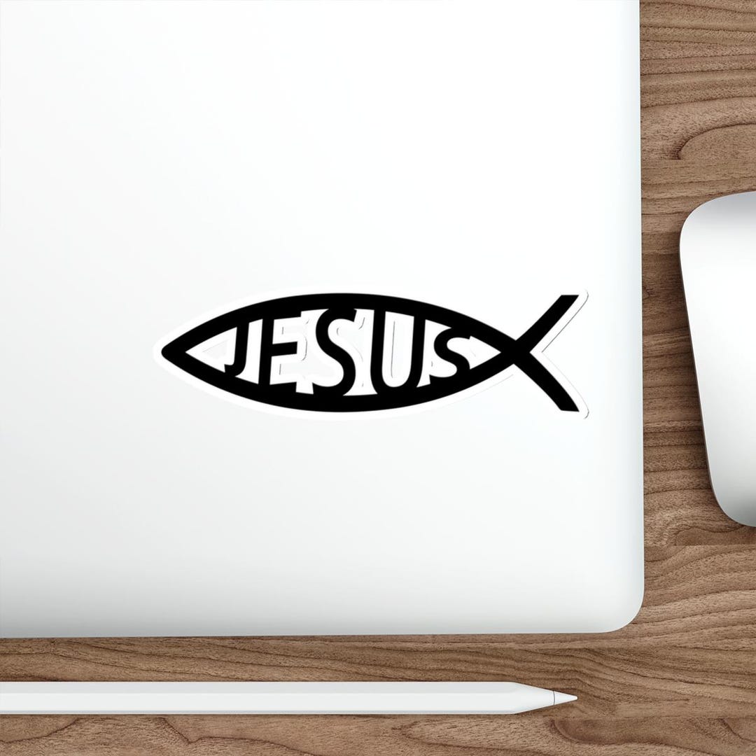 Jesus Fish Vinyl Decal - Jesus Vinyl Decal - Jesus Cross Vinyl Decal ...
