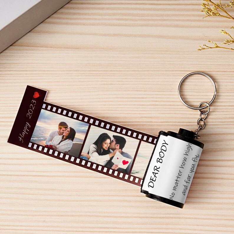 Custom Text Colorful Roll Film Keychain Camera Keychain Meaningful ...