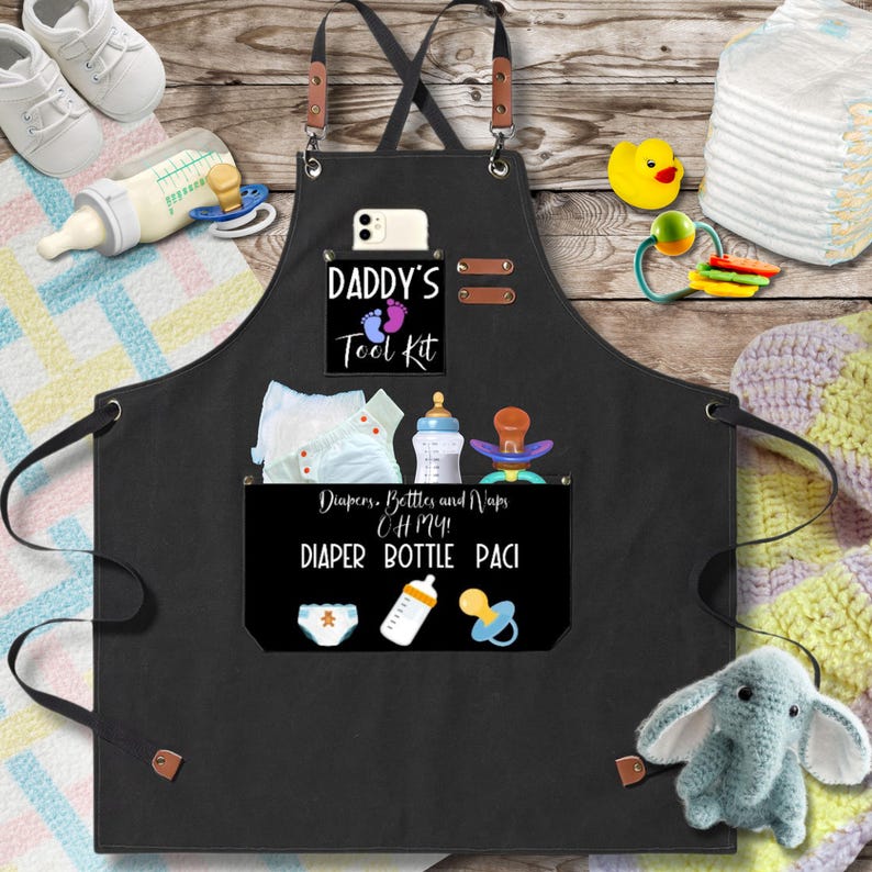 Funny New Dad Gift Daddy Tool Kit Apron for Daddy Baby Shower Gift New ...