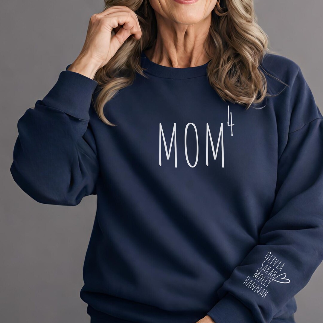 Personalized Mom Exponent Funny Cute Mom Sleeve Print Sweatshirt ...
