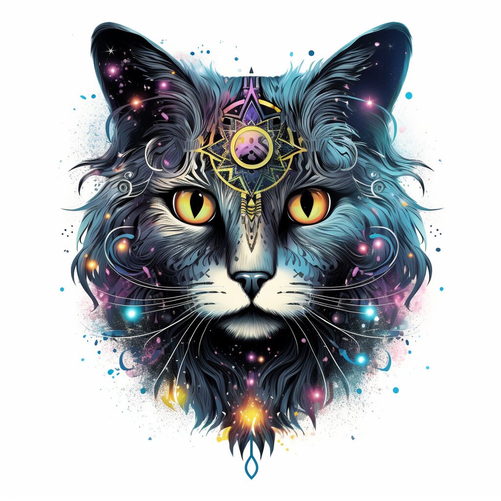 Cosmic Cat - Instant Download PNG Artwork (12in X 12in, 300 DPI - Etsy