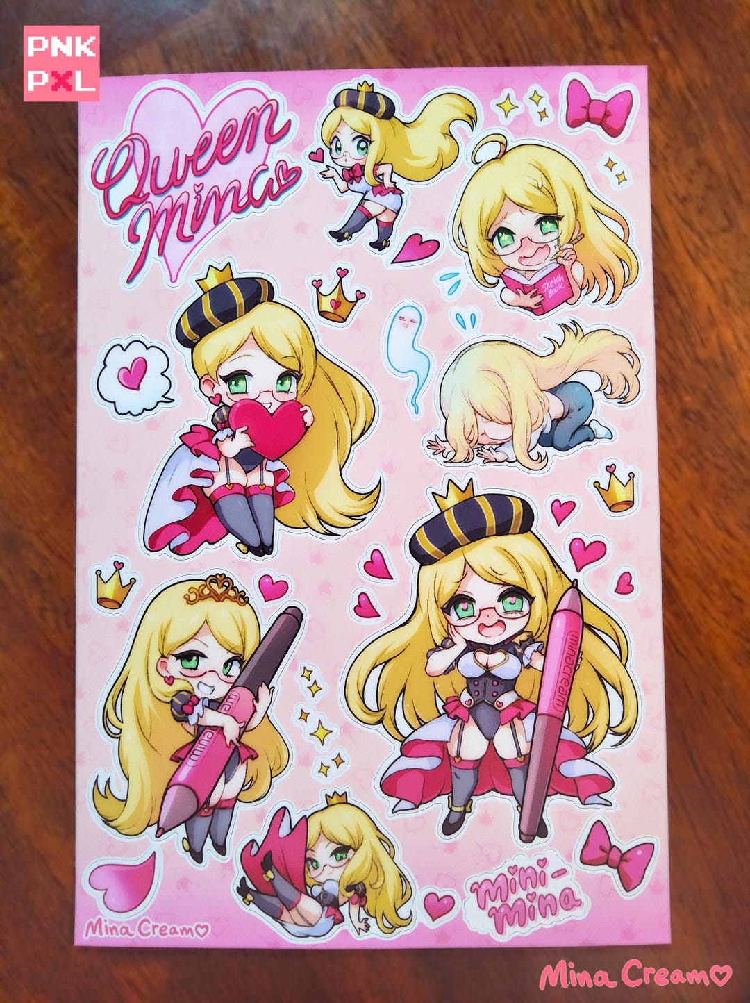 Queen Mina Chibi Anime Girl 7.5" Sticker Sheet Waterproof Vinyl Decals ...