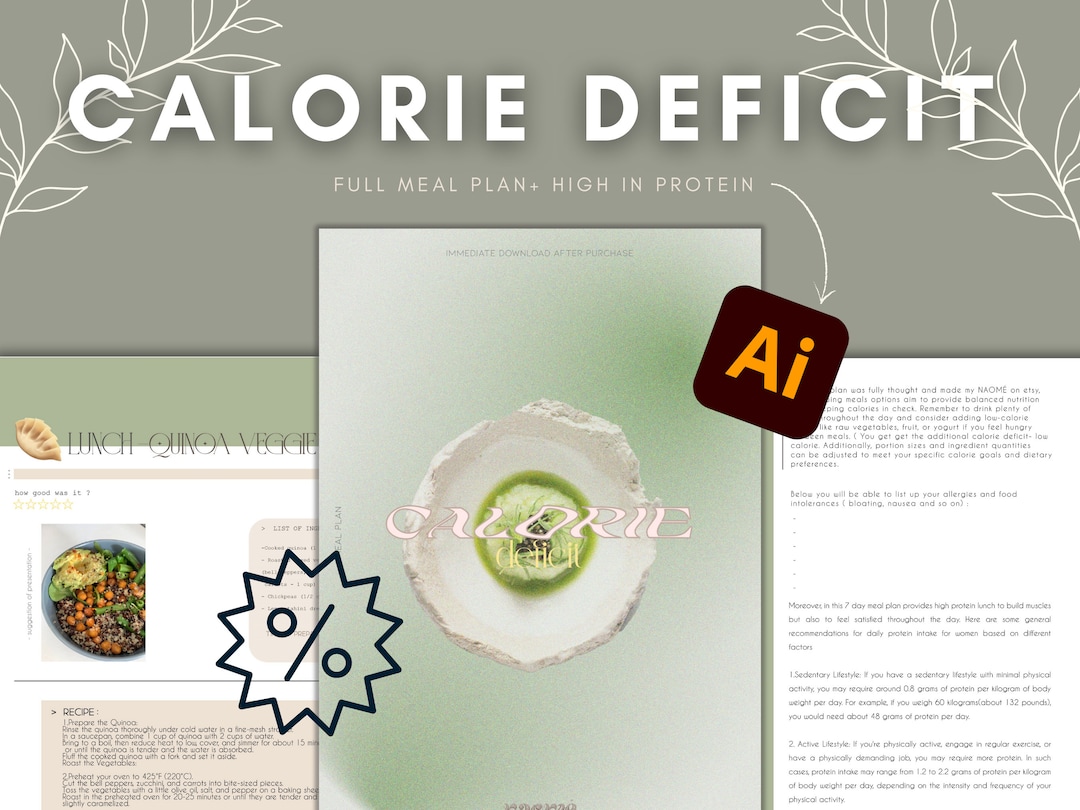 Calorie Deficit Meal Plan High Protein - Etsy