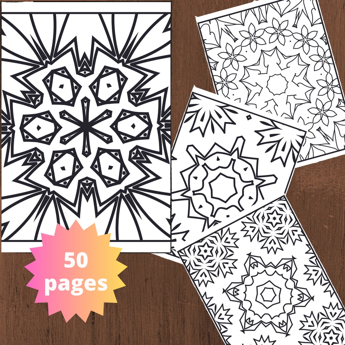 50 Mandala Patterns for Coloring, Coloring Pages for Adults, Instant ...