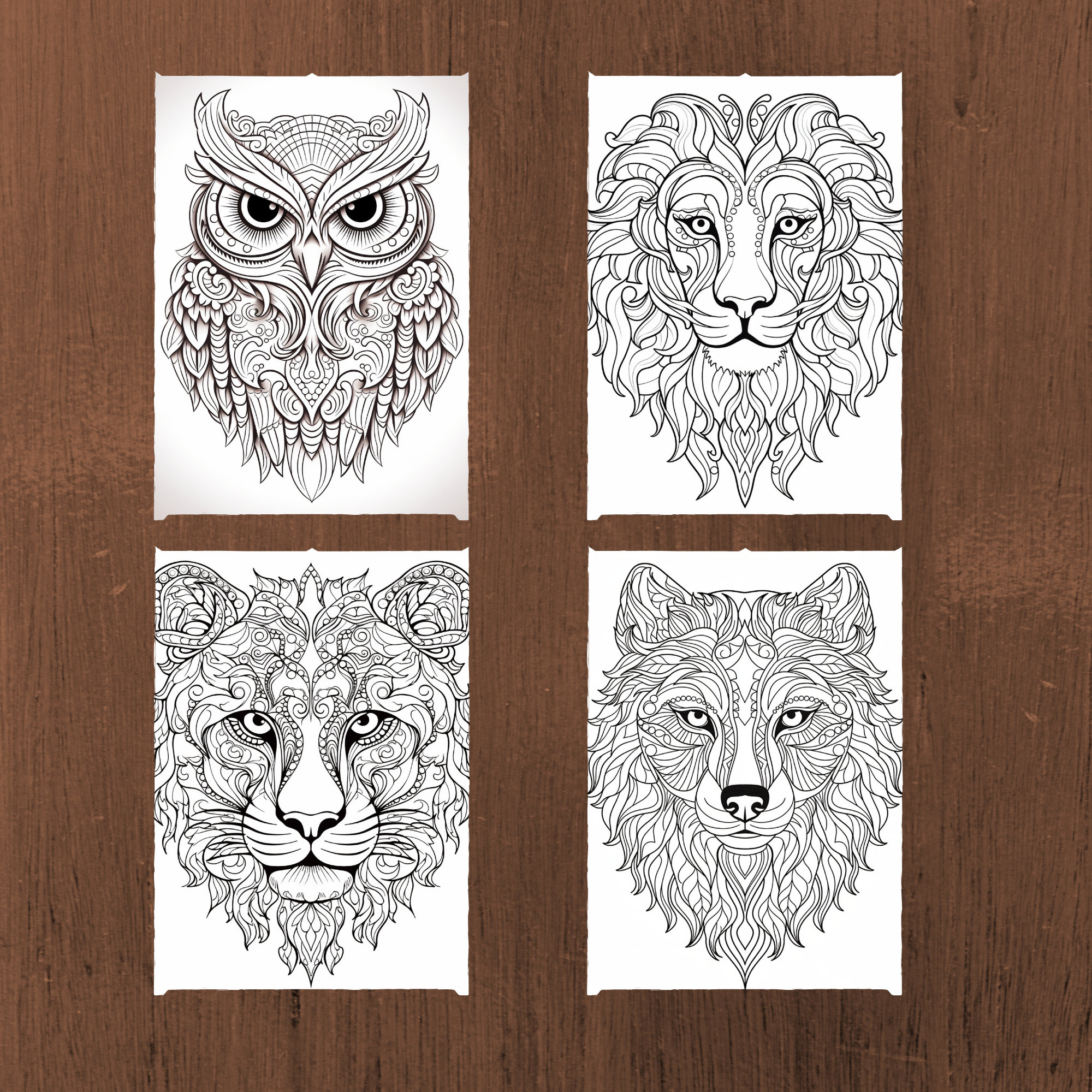 Animal Mandala Coloring Book, Coloring Pages for Kids and Adults ...