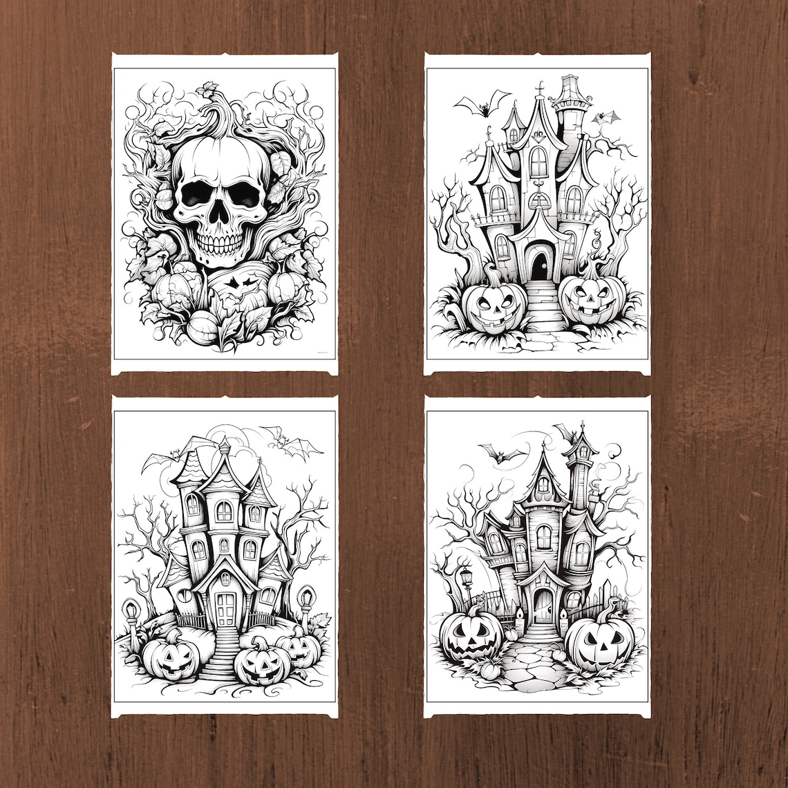 Creepy Coloring Page Coloring Book for Adults Halloween - Etsy