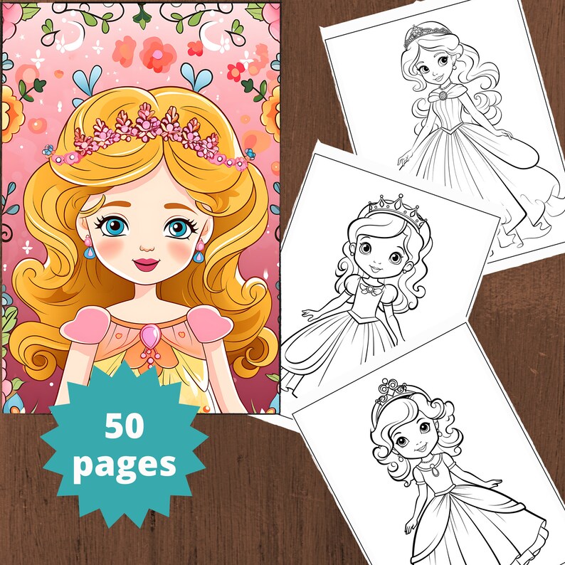 Princess Coloring Pages, Coloring Book for Kids and Adults, Princess ...
