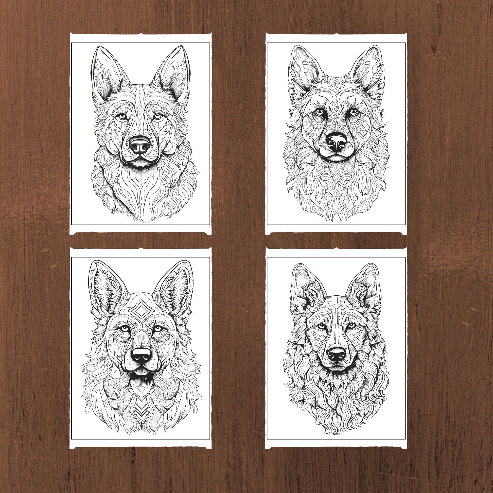 50 Dogs Coloring Page - Coloring Pages for Kids and Adults, Instant ...