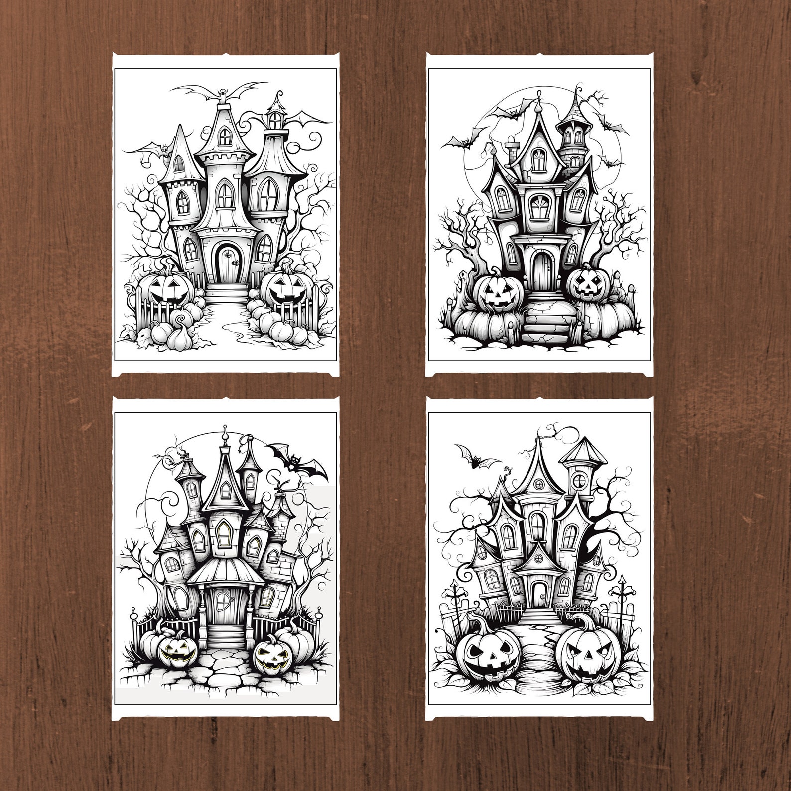 Creepy Coloring Page, Coloring Book for Adults, Halloween Coloring Book ...